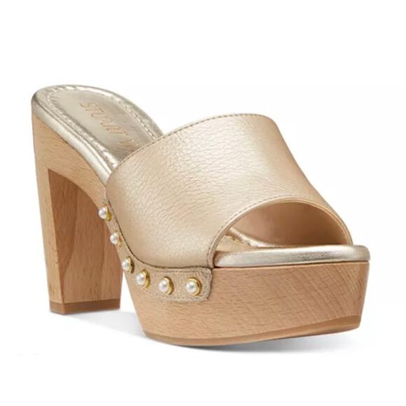 Stuart Weitzman | Shoes | Stuart Weitzman Metallic Pearlystud Clog ...